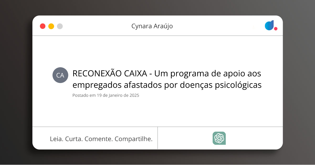RECONEXÃO CAIXA - Um programa de apoio aos empregados afastados por ...