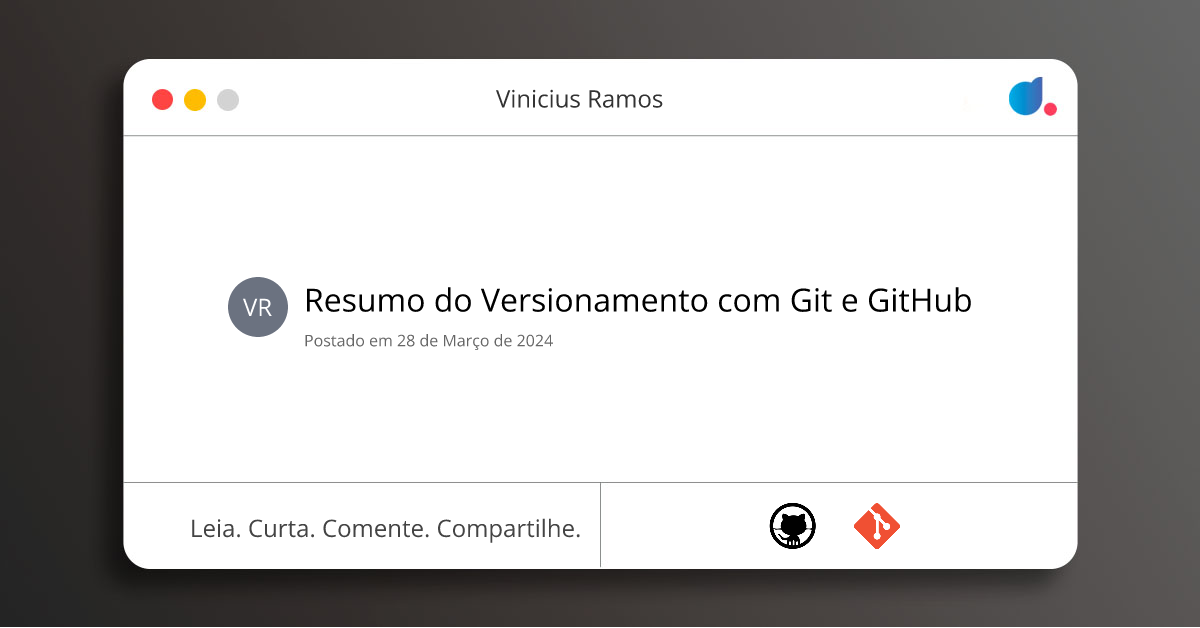 Resumo do Versionamento com Git e GitHub | Vinicius Ramos | GitHub ...