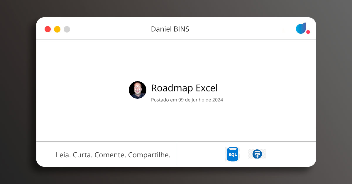 Roadmap Excel | Daniel BINS | SQL | Data | DIO
