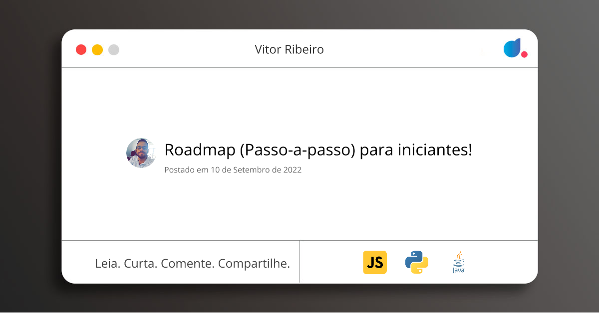 Roadmap (Passo-a-passo) para iniciantes! | Vitor Ribeiro | JavaScript ...