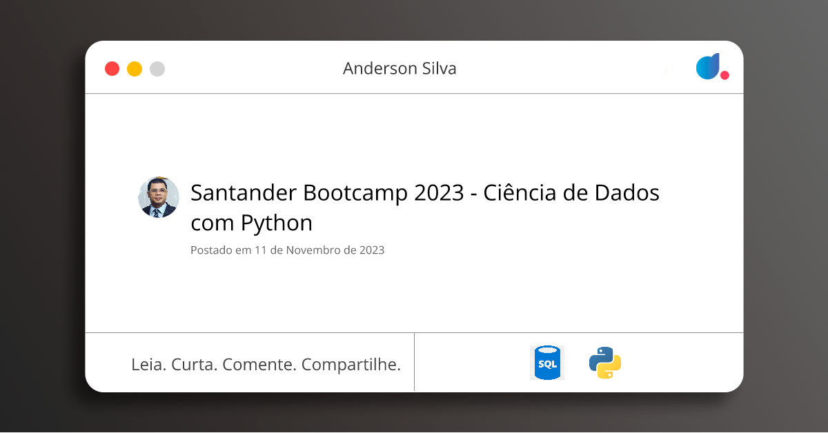 Santander Bootcamp 2023 - Ciência de Dados com Python | Anderson Silva ...
