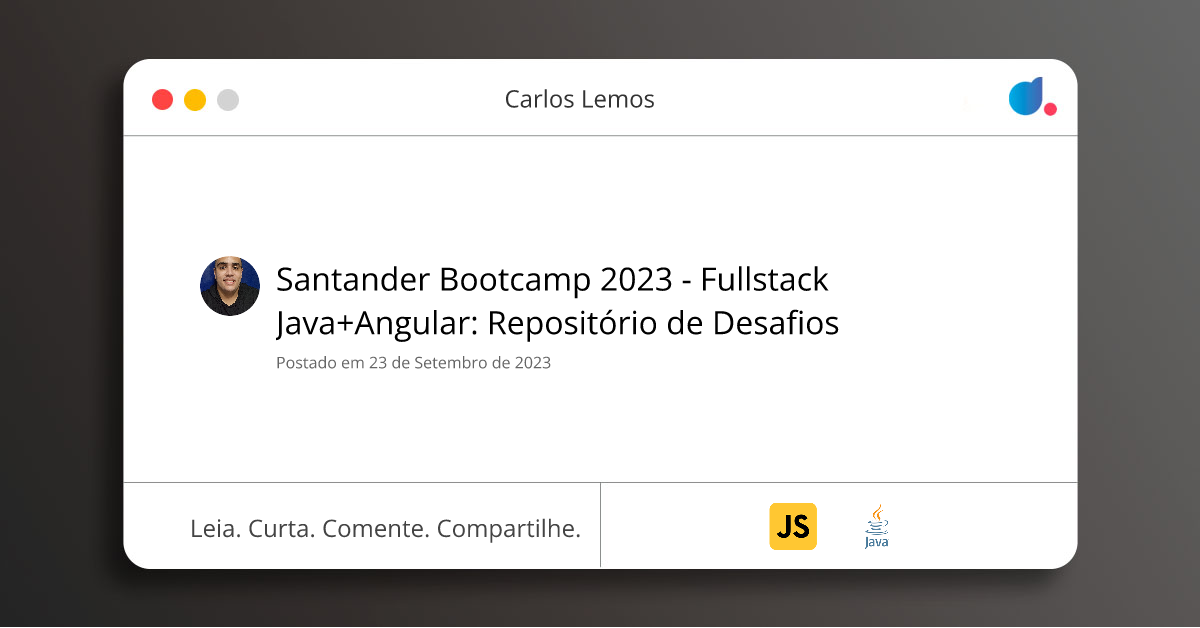 Santander Bootcamp 2023 - Fullstack Java+Angular: Repositório de ...