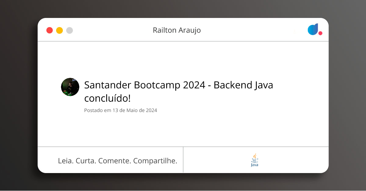 Santander Bootcamp 2024 Backend Java Concluído Railton Araujo
