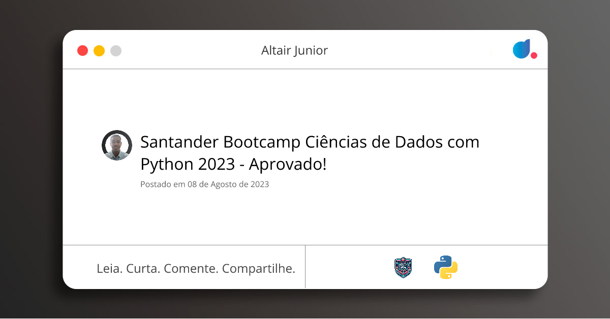 Santander Bootcamp Ciências De Dados Com Python 2023 Aprovado