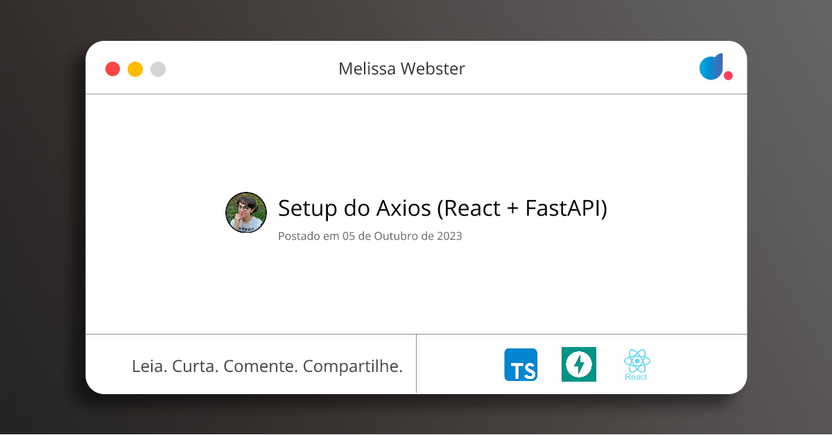 Setup do Axios (React + FastAPI) | Melissa Webster | TypeScript ... Setup do Axios (React + FastAPI) | Melissa Webster | TypeScript ...