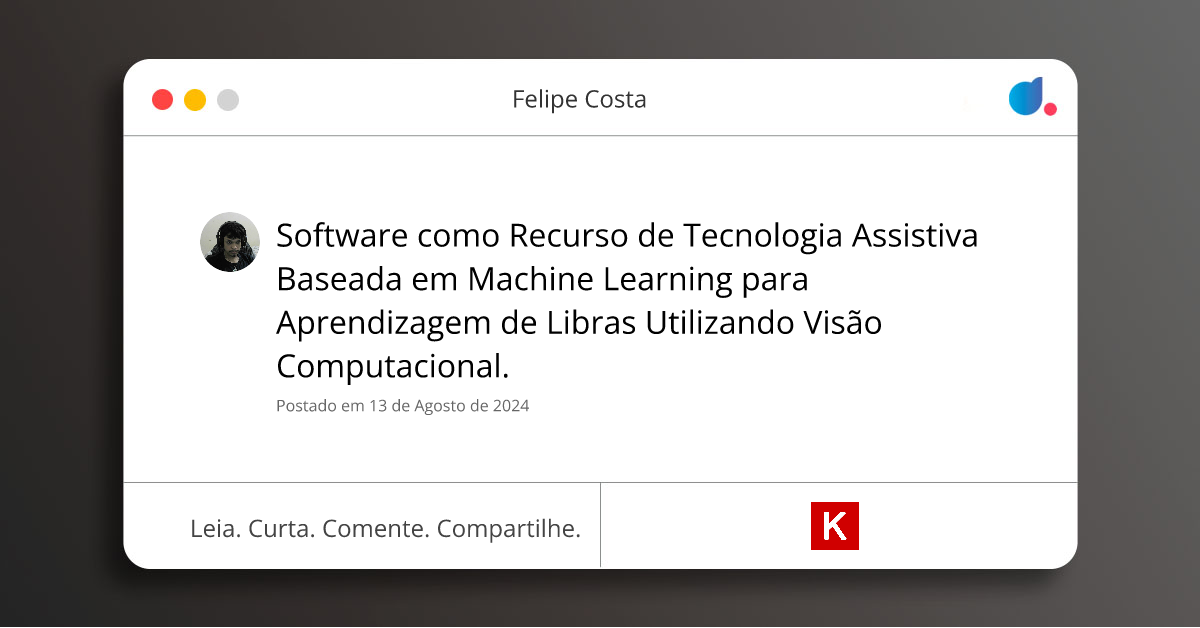 Software como Recurso de Tecnologia Assistiva Baseada em Machine ...