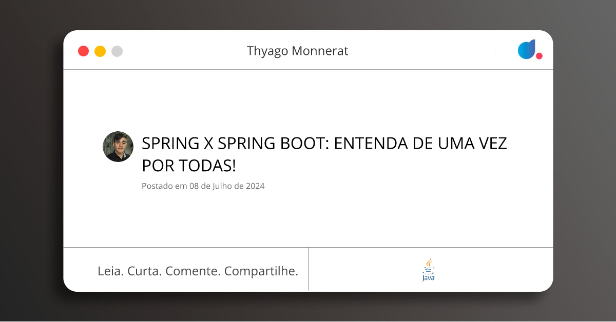 SPRING X SPRING BOOT: ENTENDA DE UMA VEZ POR TODAS! | Thyago Monnerat ...
