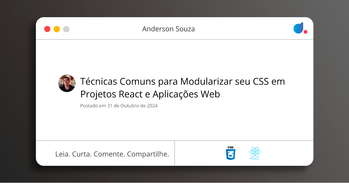 Técnicas Comuns para Modularizar seu CSS em Projetos React e Aplicações ...