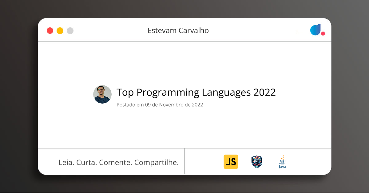 Top Programming Languages 2022 | Estevam Carvalho | JavaScript | SQL ...