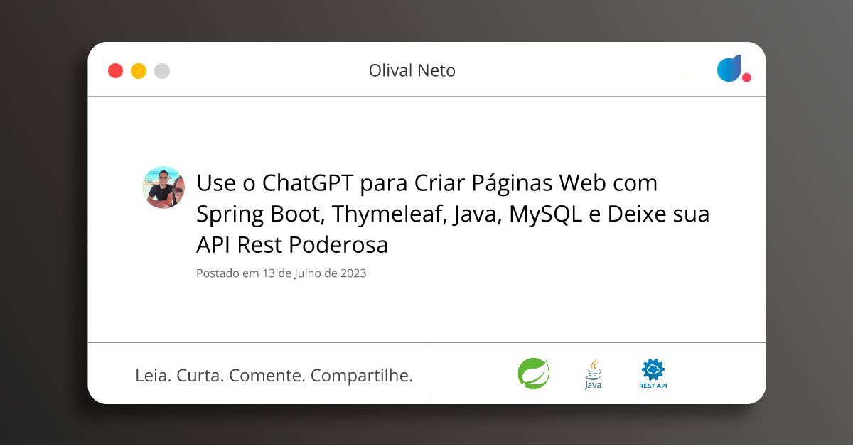 Use o ChatGPT para Criar Páginas Web com Spring Boot, Thymeleaf, Java, MySQL e Deixe sua API ...