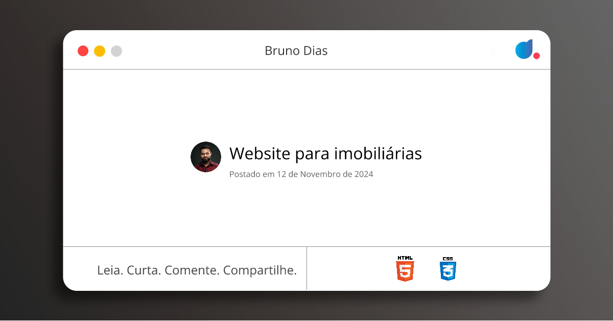 Website para imobiliárias | Bruno Dias | HTML | CSS | JavaScript | DIO